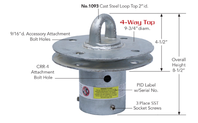 CRR-4 HLL 4-Way Field Weld Risers – CAD/DWG Drawings – Super Anchor Safety